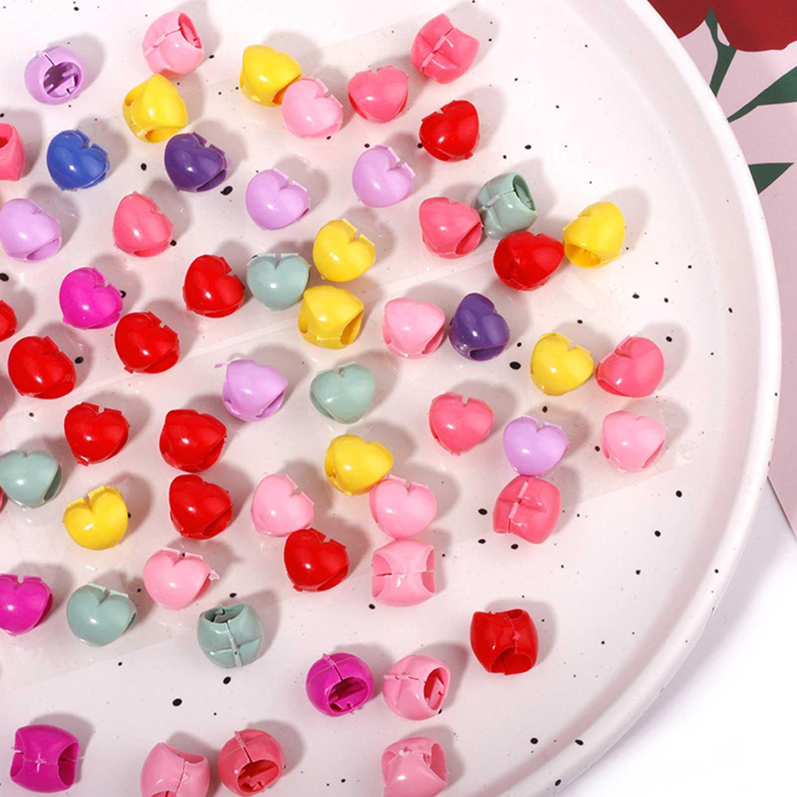 50Pcs Mini Plastic Hair Claw Clips Grips For Girls Candy Colour Beads ...