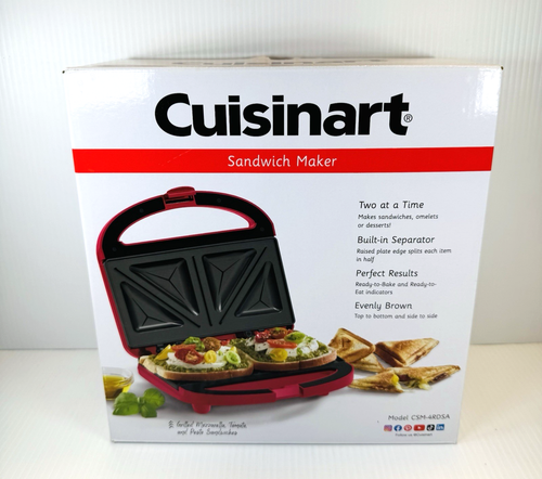 Cuisinart CSM-4RDSA Red Sandwich Maker - New in Box | eBay