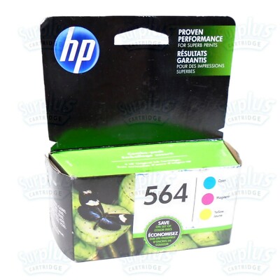 3pk Genuine HP 564 Color Ink DeskJet 3520 3521 3526 B8550 D5460 ...