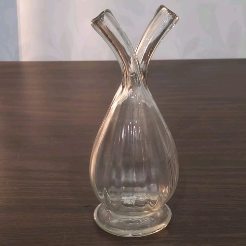 Vintage Double Neck Oil & Vinegar Glass Cruet Set Made in France Double ...