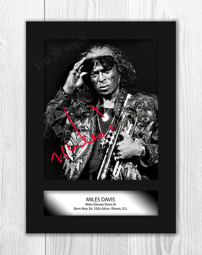 Miles Davis (2) A4 signed mounted photograph picture poster. Choice of ...
