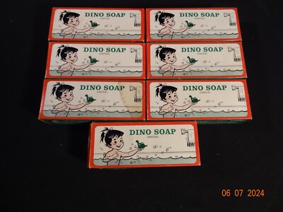 7 DINO DINOSAUR SOAP SINCLAIR OIL CASTILE IN BOX PREMIUM BRONTOSAURUS ...