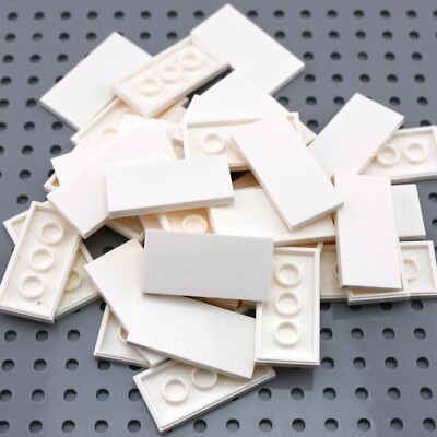 TCM BRICKS White 2x4 Tile Smooth Flat Finishing X25 Compatible Parts ...