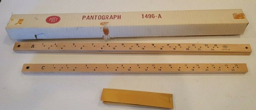 POST 1496A Vintage Wood Beam Compass Adjustable Pantograph Assembly ...