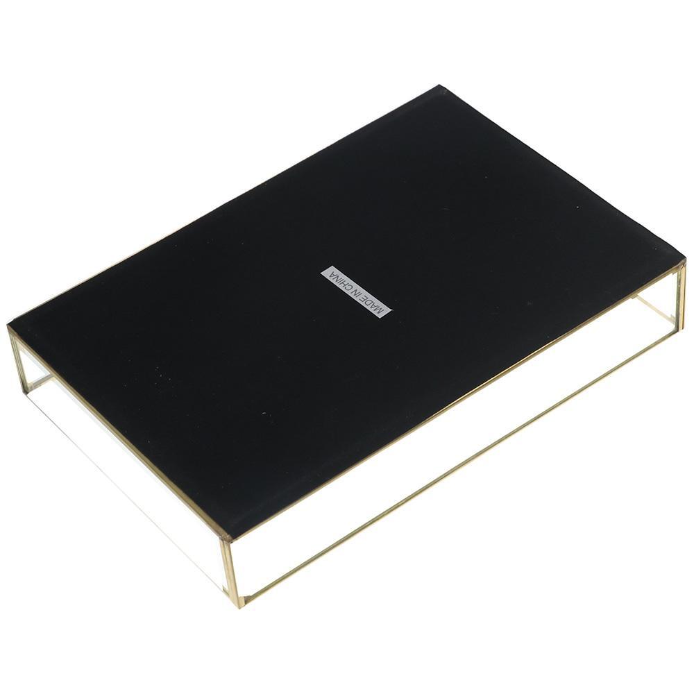 Gold Rectangle Mirror Decorative Tray Gold-rimmed Glass Storage Tray ...