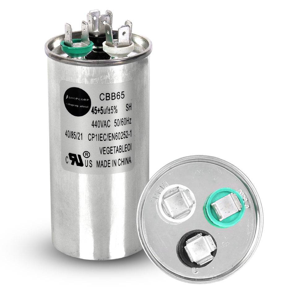 AC Capacitor 45uf 370/440V 45+5 MFD CBB65 UL Listed for HVAC & AC ...