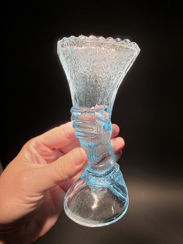 7" Antique Vintage Style Art Deco-style Blue Glass Hand Vase | eBay