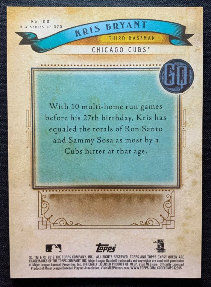 2019 Topps Gypsy Queen Chrome #100 Kris Bryant Cubs | eBay