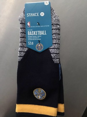 Stance Mens Official Denver Nuggets NBA On Court Socks Small 3-5.5 New ...