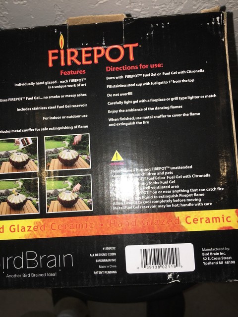 Firepot Bird Brain 11504212 Fire Pot Vesta Circles and Squares Olive ...
