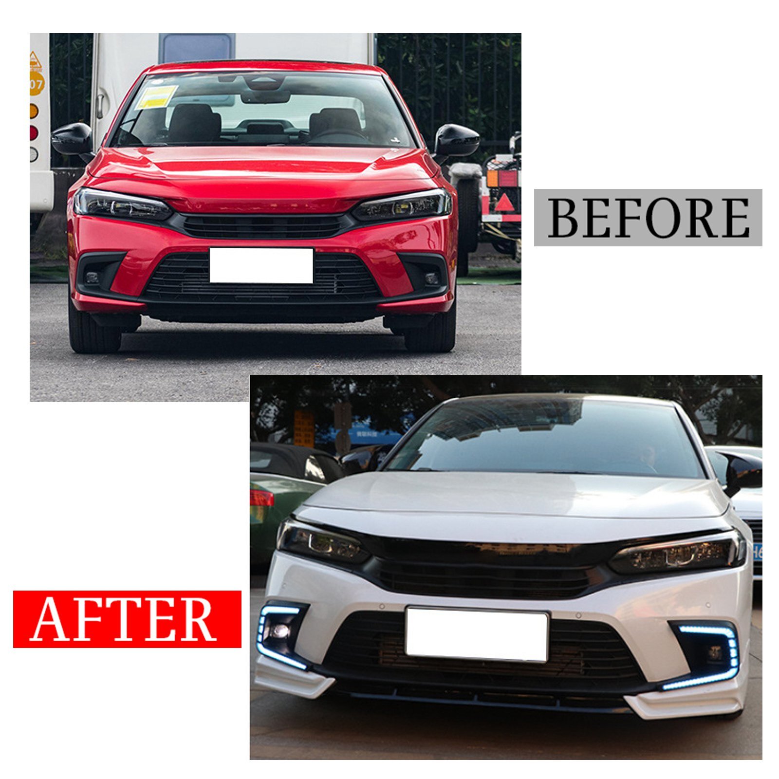 2022-2024 Honda Civic DRL LED Daytime Running Light Fog Light Kits Pair ...