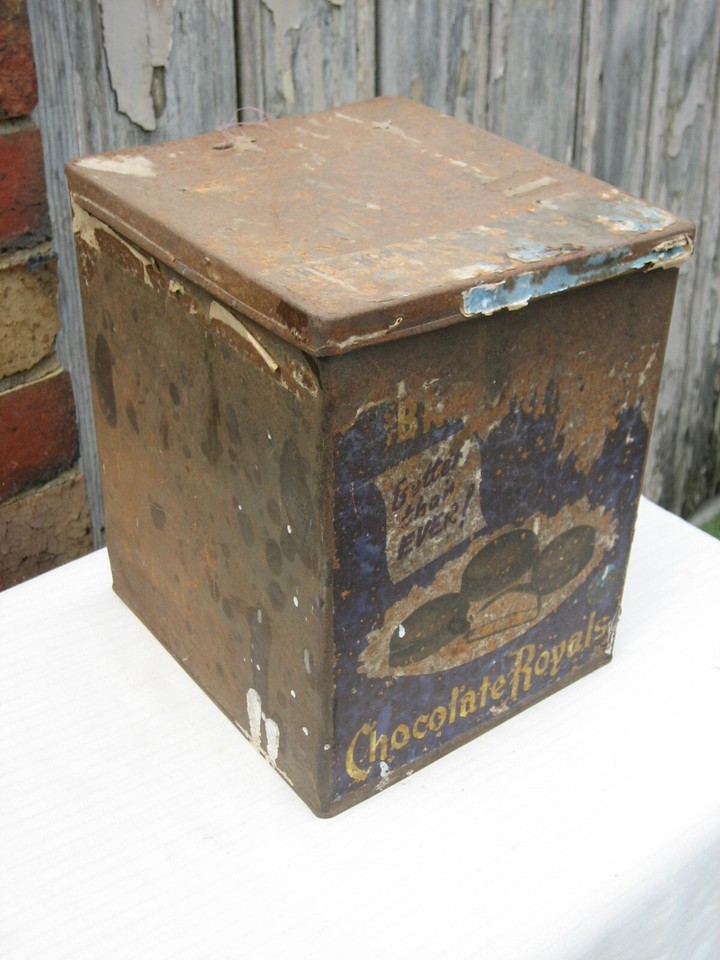 Vintage Biscuit Tin Brockhoff Chocolate Royals Retro Antique | eBay ...
