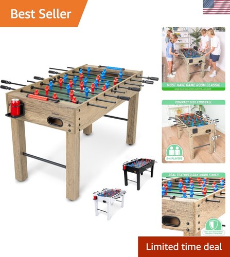 Compact 48 Inch Oak Foosball Table - Includes 4 Balls & Beverages ...