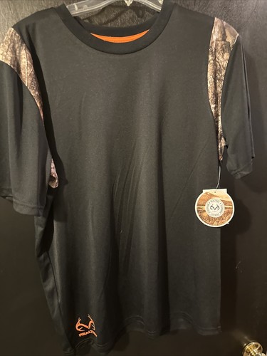 Realtree Mens Shirt Short Sleeve Team Realtree Black/Camo Size M (38-40 ...