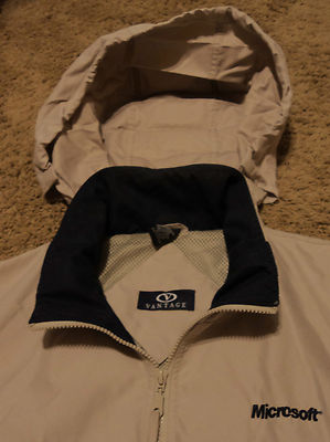 MICROSOFT Embroidered Jacket Windbreaker Hooded for over shirt XL | eBay