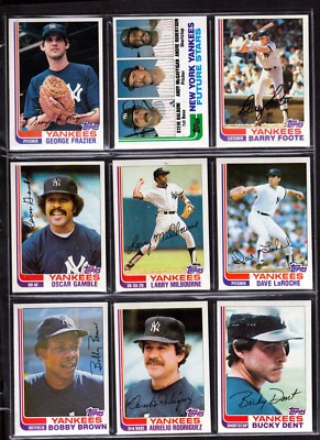 1982 Topps LOT OF 9 New York Yankees as follows: | eBay