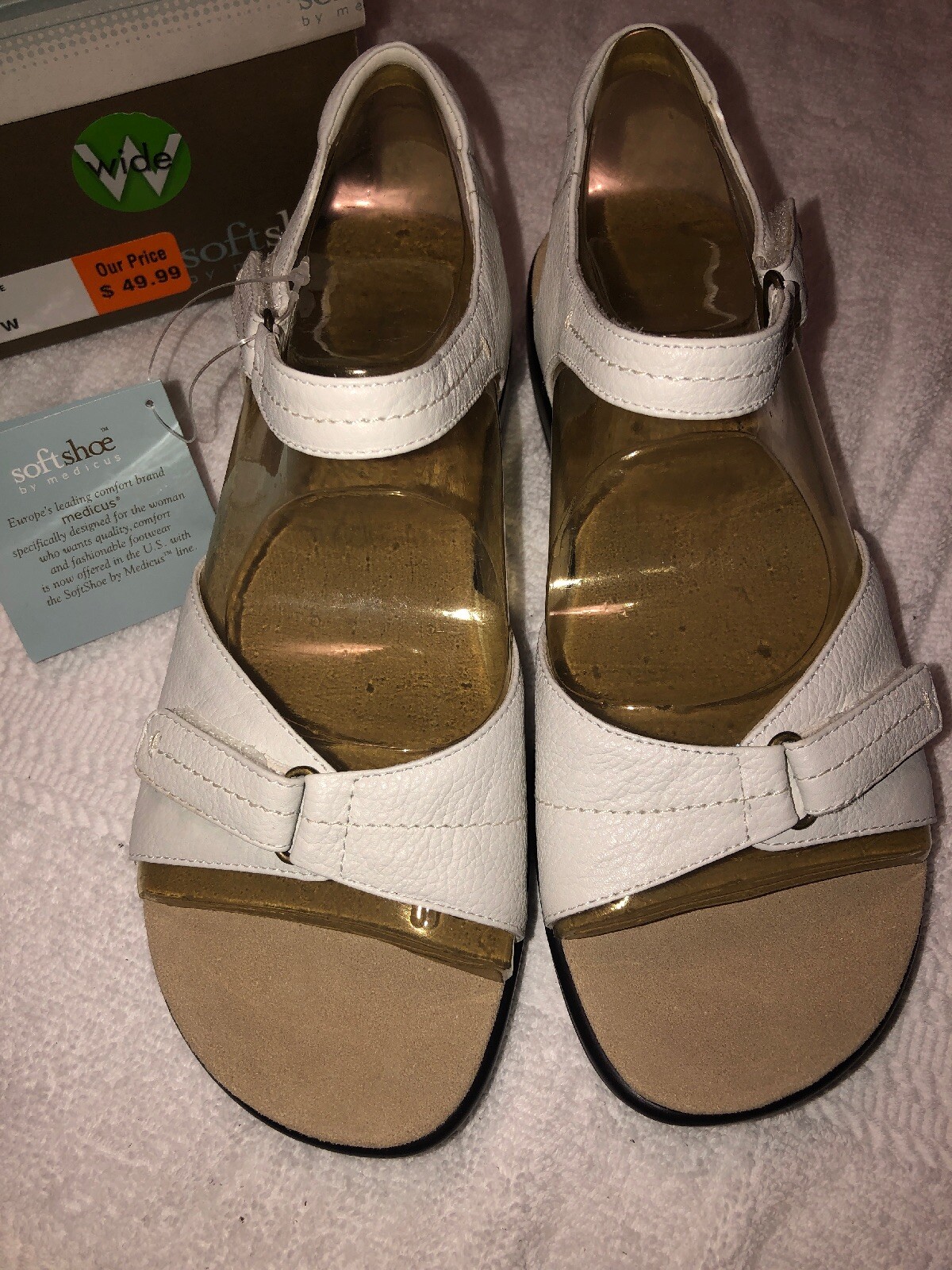 SOFTSHOE by Medicus leather comfort casual sandals 7 Wide Soft Shoe ...