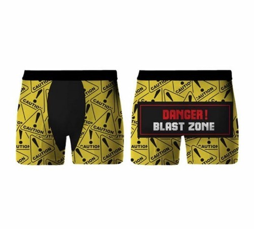 NEW FRANKY FUNNY MENS NOVELTY TRUNK BRIEF UNDERWEAR DANGER BLAST ZONE ...