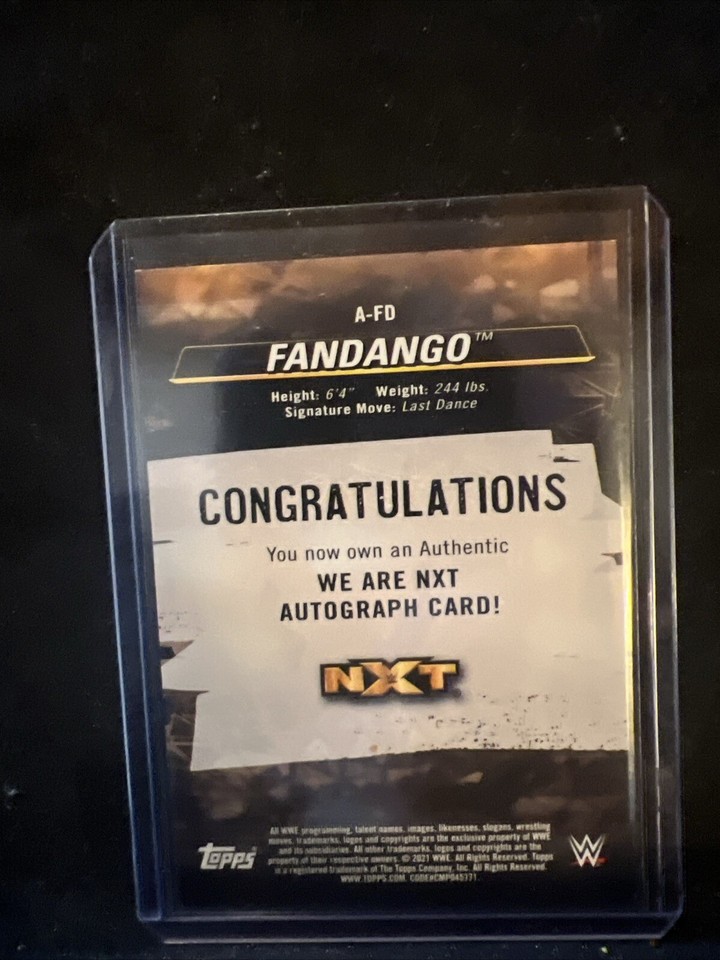 2021 Topps NXT WWE Autograph BLUE #A-FD Fandango Auto #42/50 | eBay