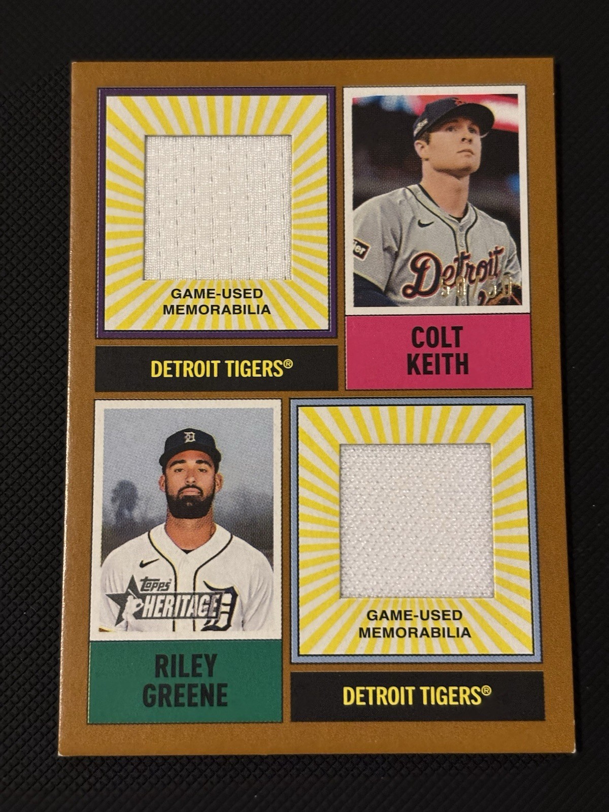 Colt Keith / Riley Greene 2025 Topps Heritage #DPMCR-KG Dual-Player MLB ...