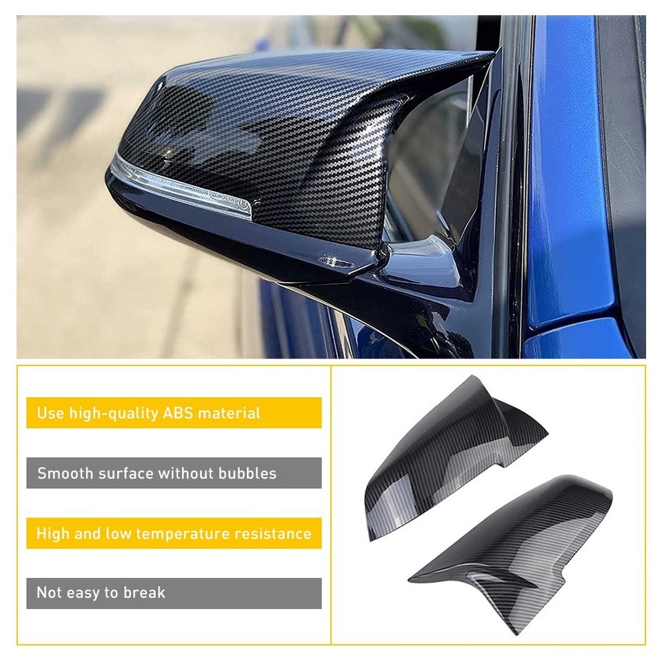 2x Carbon Fiber Side Mirror Cover Caps For 2012-2016 BMW 1 Series F20 ...