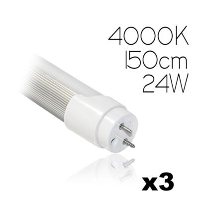 KIT DA 3 TUBI LED 150CM 24W LUCE NATURALE 4000K 120W 1600LM 220V ...