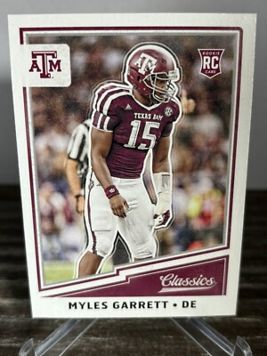 2017 MYLES GARRETT NFL Classics Green Back Rookie Card RC #270 Aggies ...