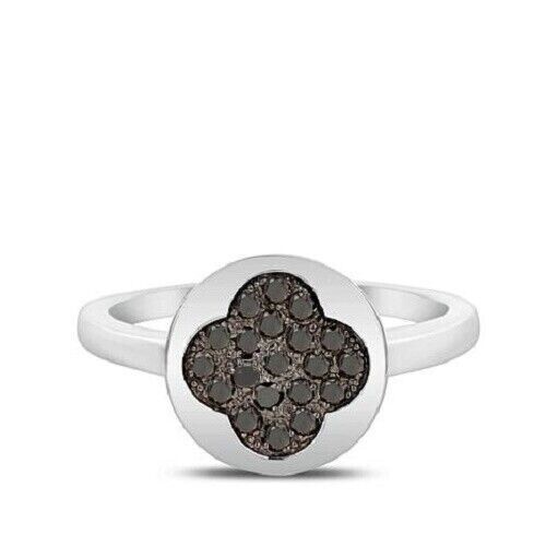 HSN Colors of Diamonds Sterling Silver 0.30cttw Black Diamond Clover ...