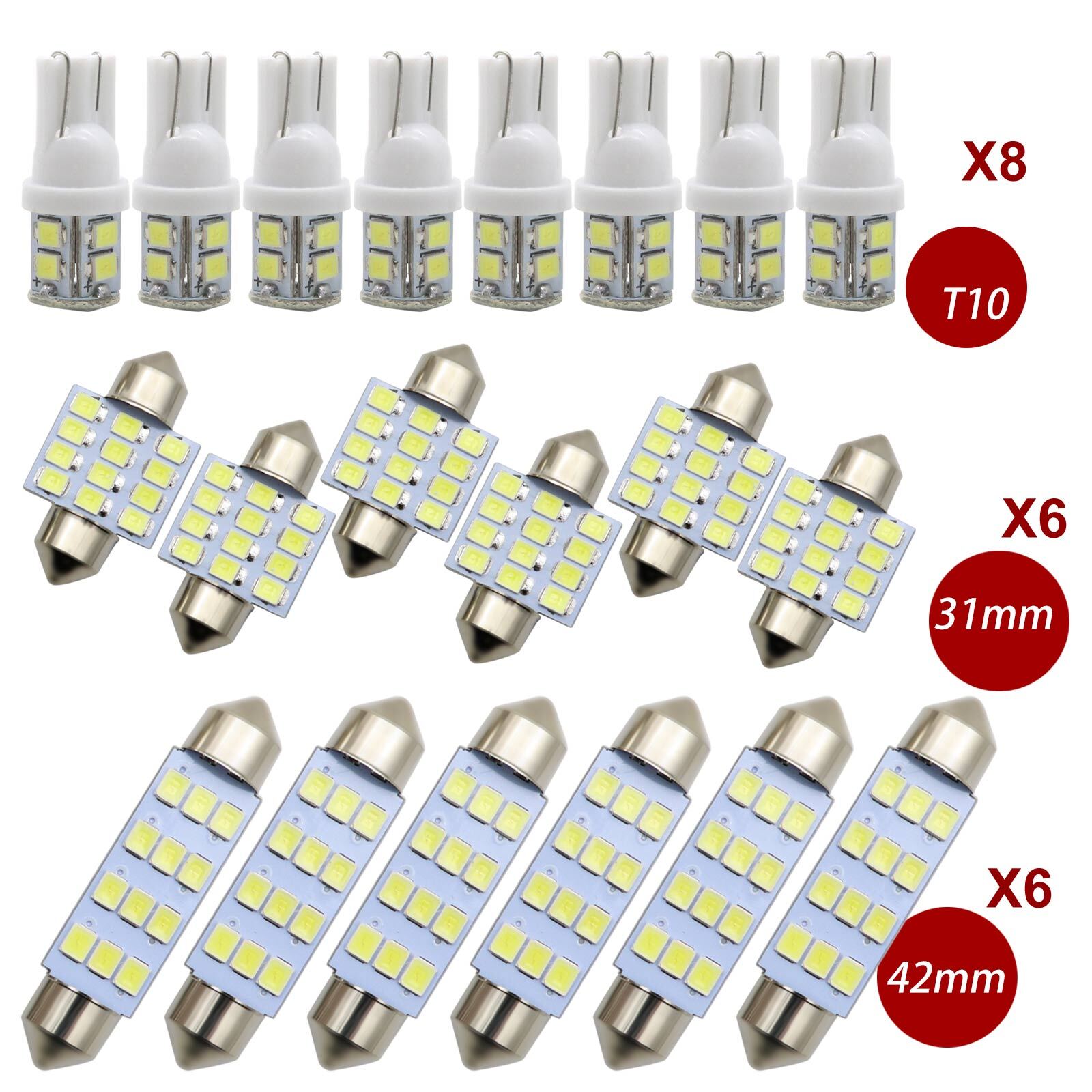 20 X Car SUV Truck Interior Combo LED Map Dome Trunk License Plate ...