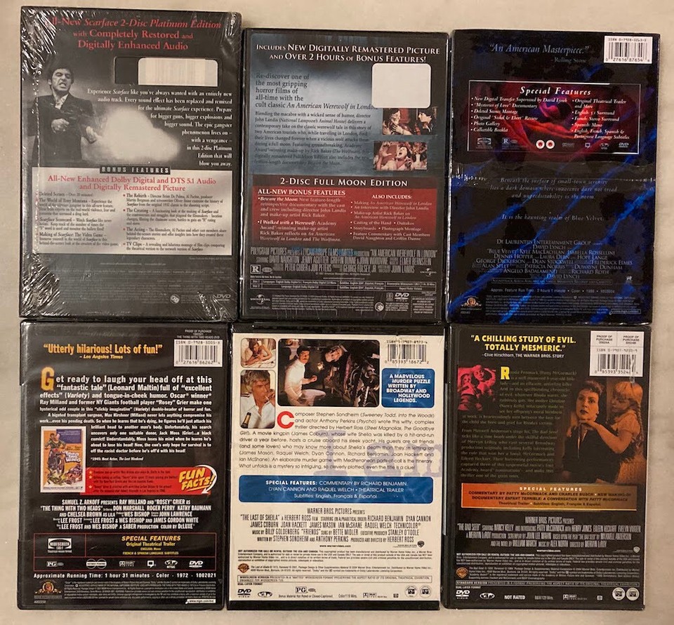 Lot of 6 AMERICAN WEREWOLF IN LONDON / THING WITH TWO HEADS / SCARFACE ...