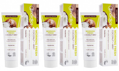 3 NORDICS MORNING FRESH Coconut & Mint Natural Toothpaste 75ml 2.54fl ...