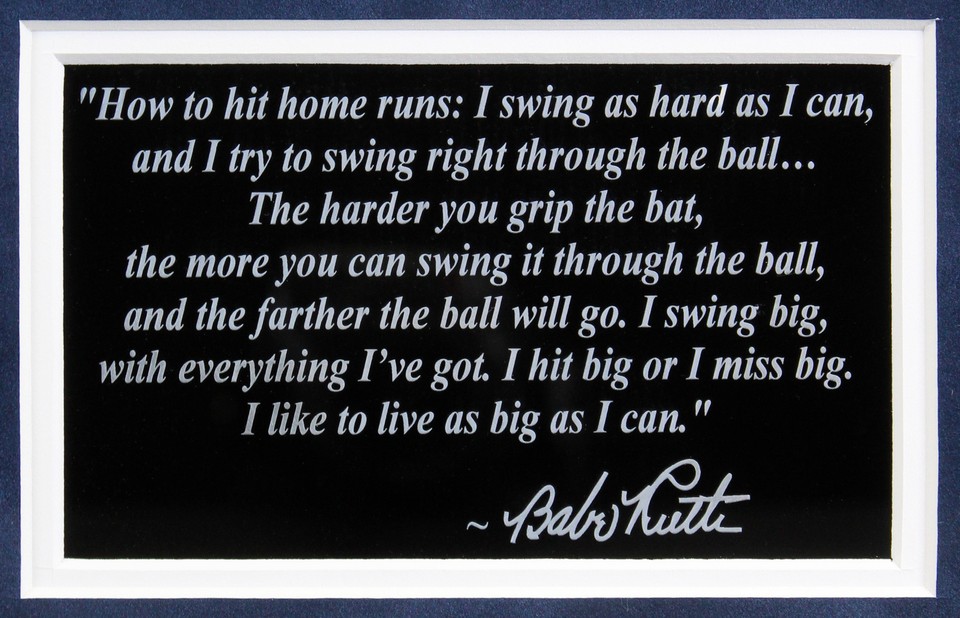 Yankees Babe Ruth "Sincerely" Signed & Framed 3x4.25 Cut Sig Auto 9 ...