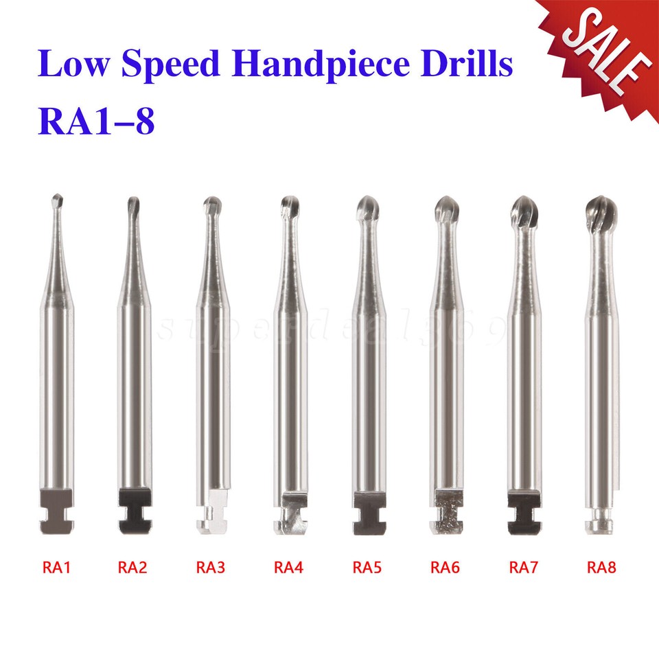 Dental Round Carbide Bur for Slow Speed Latch Type Handpiece RA 1# - 8 ...
