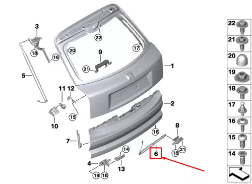 Original BMW ROLLS-ROYCE X5 G05 RR3 Spindelantrieb Heckklappe unten ...