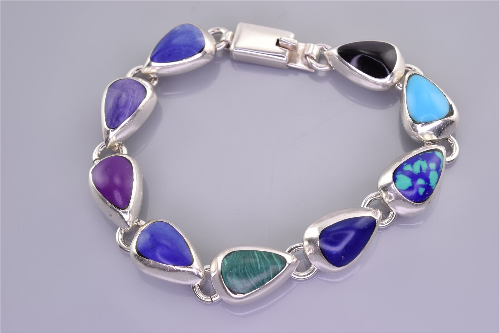 Taxco Sterling Silver Lapis Azurite Charoite Onyx Ame… - Gem