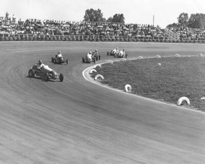 Midget Car Racing On Asphalt 1950s Motor Racing Old Photo | eBay Australia