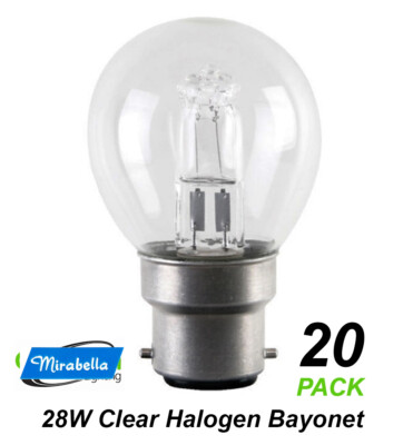 20 x 28W Clear Fancy Round Light Globes Bulbs Lamps Bayonet Cap BC B22 ...