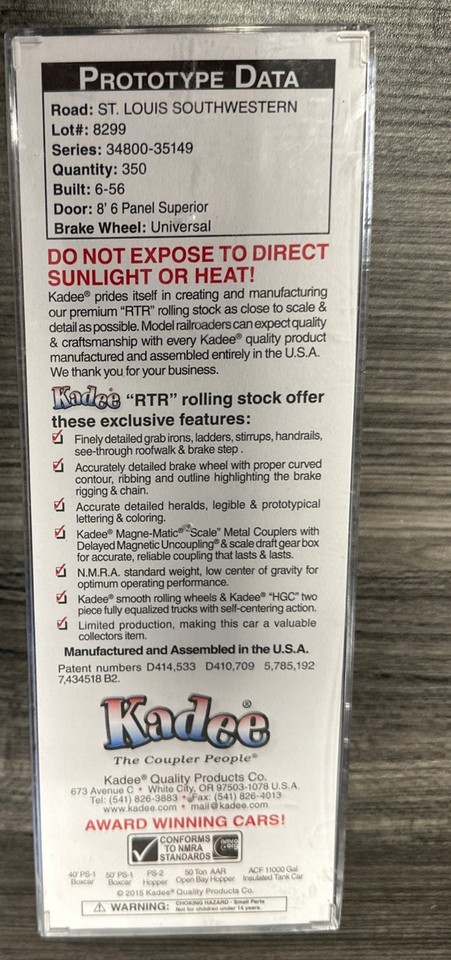 Kadee Cars HO RTR #5221 40’ PS-1 Boxcar St. Louis Southwest NIB | eBay