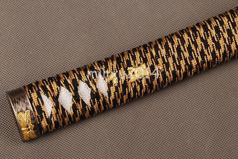 Tsuka Katate Maki Handle Gold & Black Double Color Ito For Samurai ...