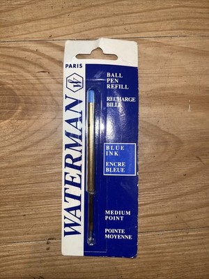 Vintage Waterman Roller Ball Pen Refill Blue Ink Medium Point Fine ...