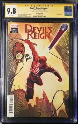 Devil's Reign : Omega (2022) # 1 (CGC 9.8 SS) Signed & Sketch Rod Reis ...