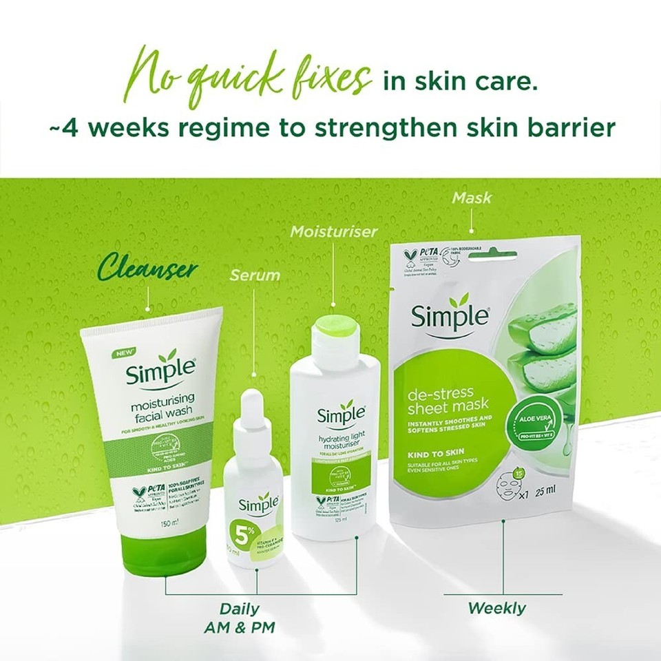Simple Kind to Skin Moisturising Facial Wash For all Skin Types 150ml ...
