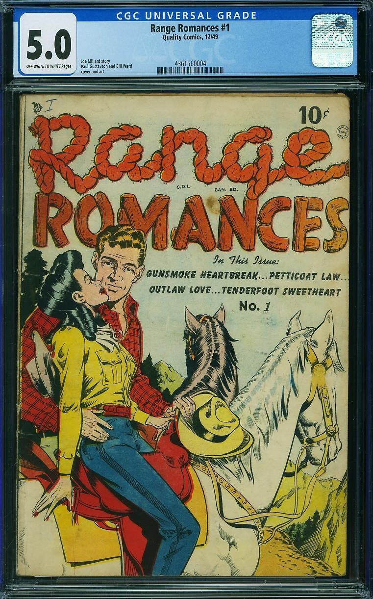 RANGE ROMANCES 1 CGC 5.0 OWW PAGES QUALITY COMICS 1949 L9 | eBay