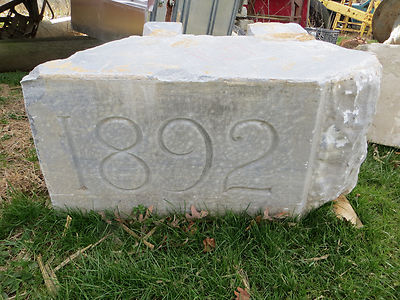 19th Century American Dated 1892 Carved Building Corner Stone Address ...