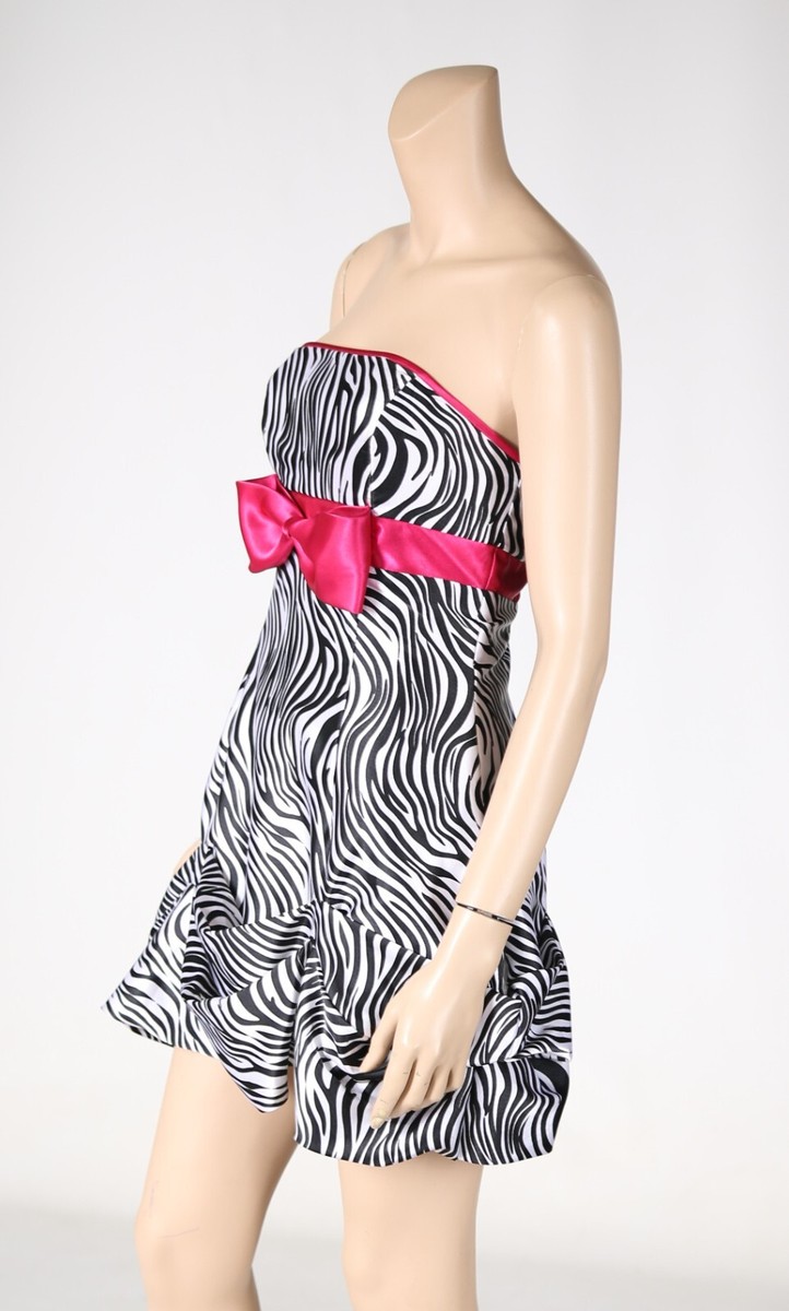 Pink Zebra Print Prom Dresses