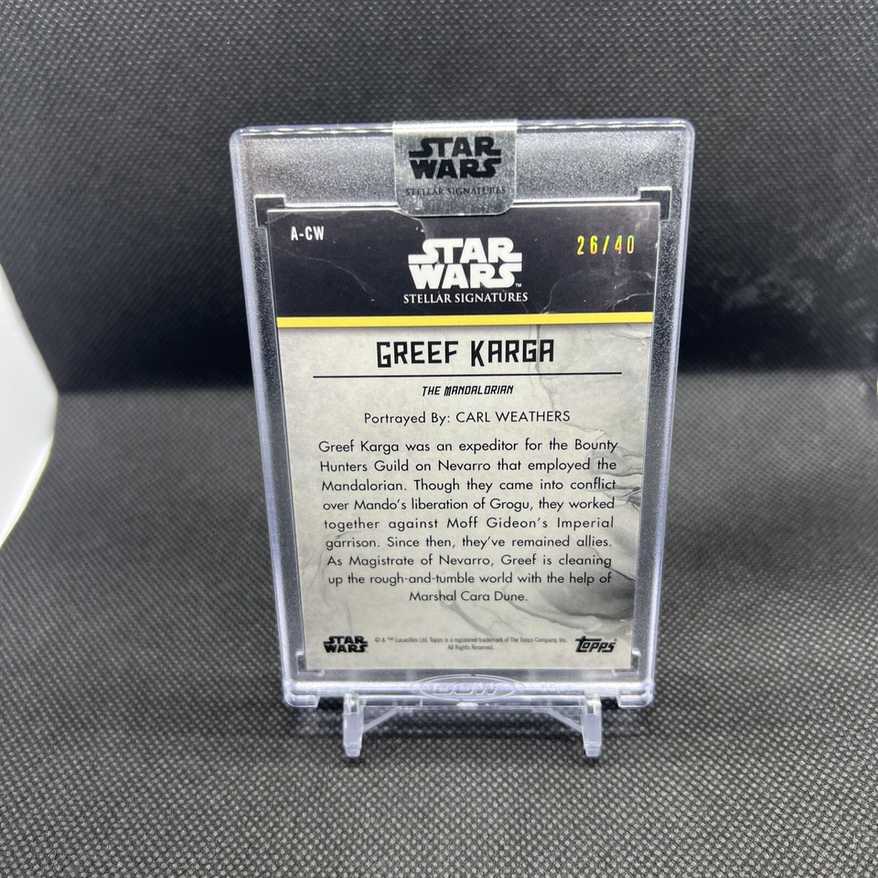 2021 Topps Star Wars Stellar Signatures /40 Carl Weathers Greef Karga ...