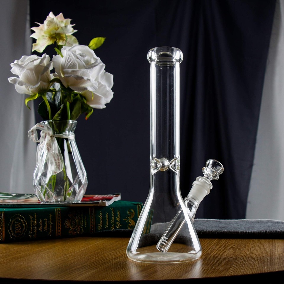 10 inch Heavy Glass Bong Water Pipe Smoking Bong Beaker + 14mm Bowl ...