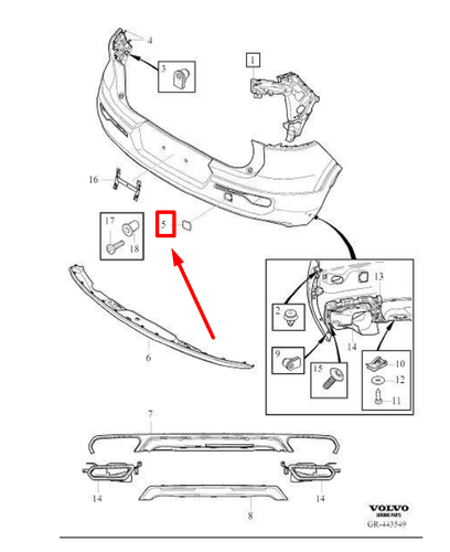 VOLVO XC40 Rear Bumper Tow Eye Cap 31449335 NEW GENUINE | eBay