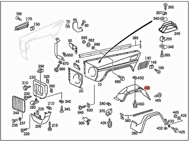 MERCEDES BENZ 4638841722 Genuine OEM Factory Original Fender Liner for ...