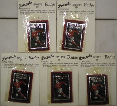 MIDDLESBROUGH FOOTBALL CLUB CLOTH Badges x 5 Cloth Patches THE BORO ...